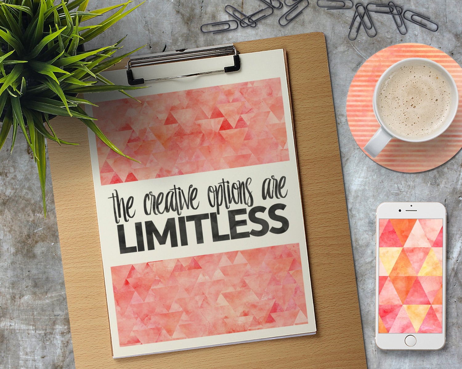 Pink Digital Watercolor Paper/ Pink, Coral, Orange, Yellow / Modern ...