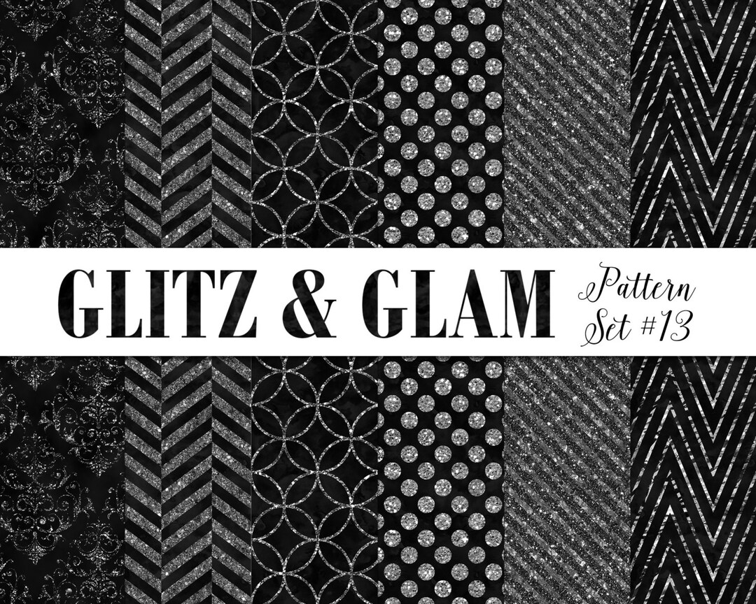 Black and Silver Digital Paper / Silver Scrapbook Paper / Digital ...