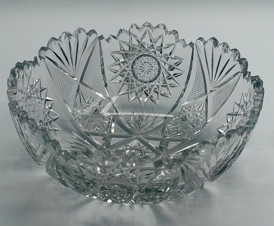 Beautiful Antique American Brilliant Period Cut Glass Swirl Pattern ...