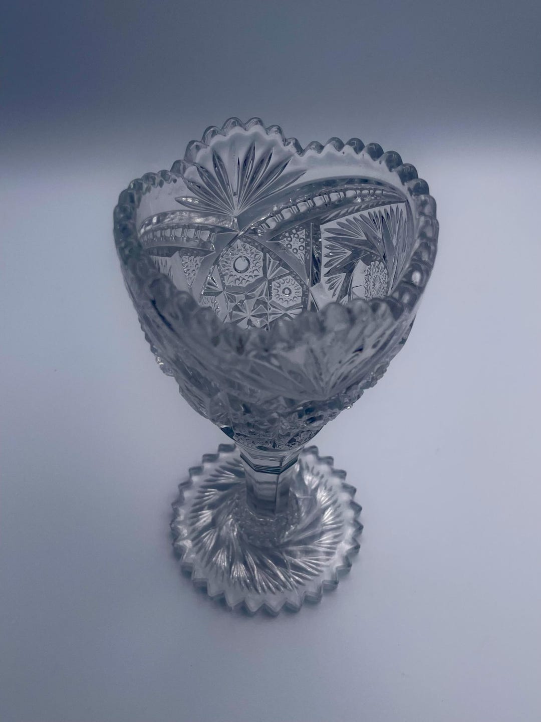 Antique EAPG Crystal Glass/chalice US Glass Art Cut Line 15150 C. 1913 ...