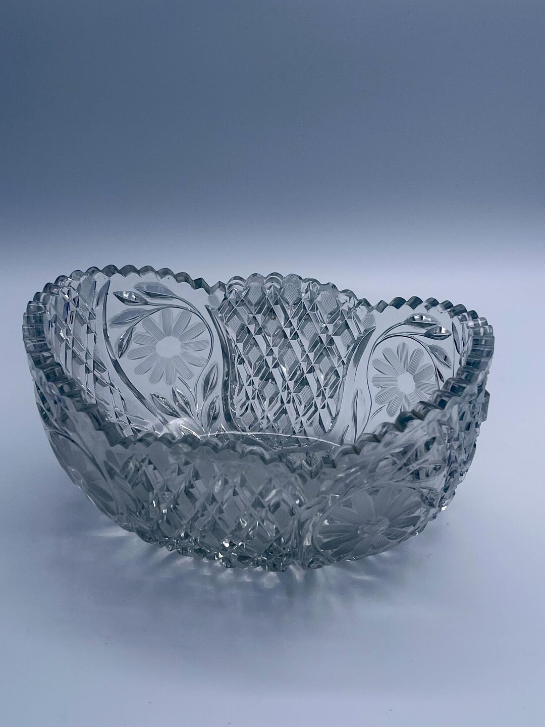 Antique EAPG ABP Cut Glass Crystal Bowl C. 1876-1916 Mint - Etsy