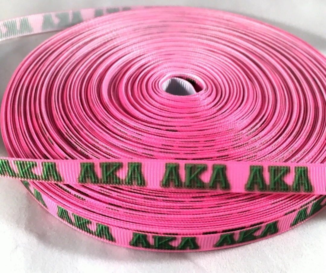 3/8" Alpha Kappa Alpha AKA Sorority Inspired Grosgrain Ribbon Greek ...