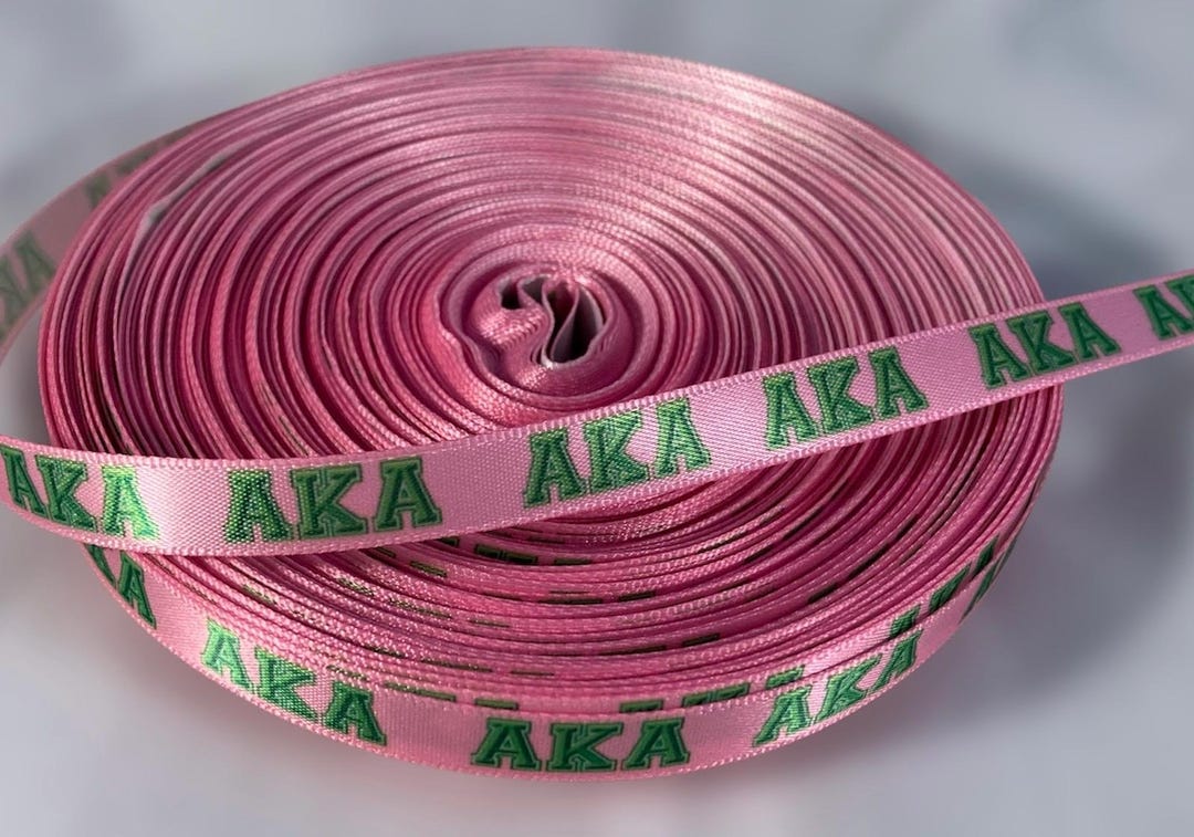 3/8" Alpha Kappa Alpha AKA Sorority Inspired Satin Ribbon Greek Pink ...