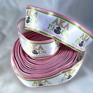 2" Wide Alpha Kappa Alpha AKA Sorority Inspired Wired Double Faced ...
