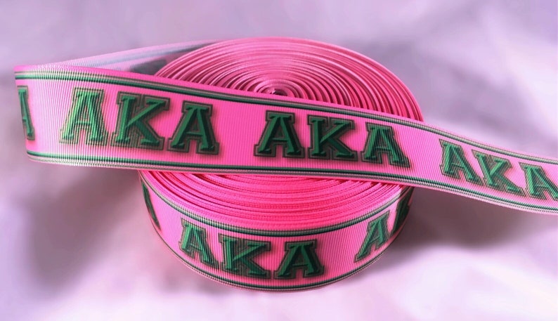 1.5" Wide Alpha Kappa Alpha AKA Sorority Inspired Grosgrain Ribbon ...