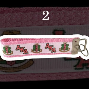 Handmade Alpha Kappa Alpha Sorority Inc Inspired AKA Key Fob Ribbon ...