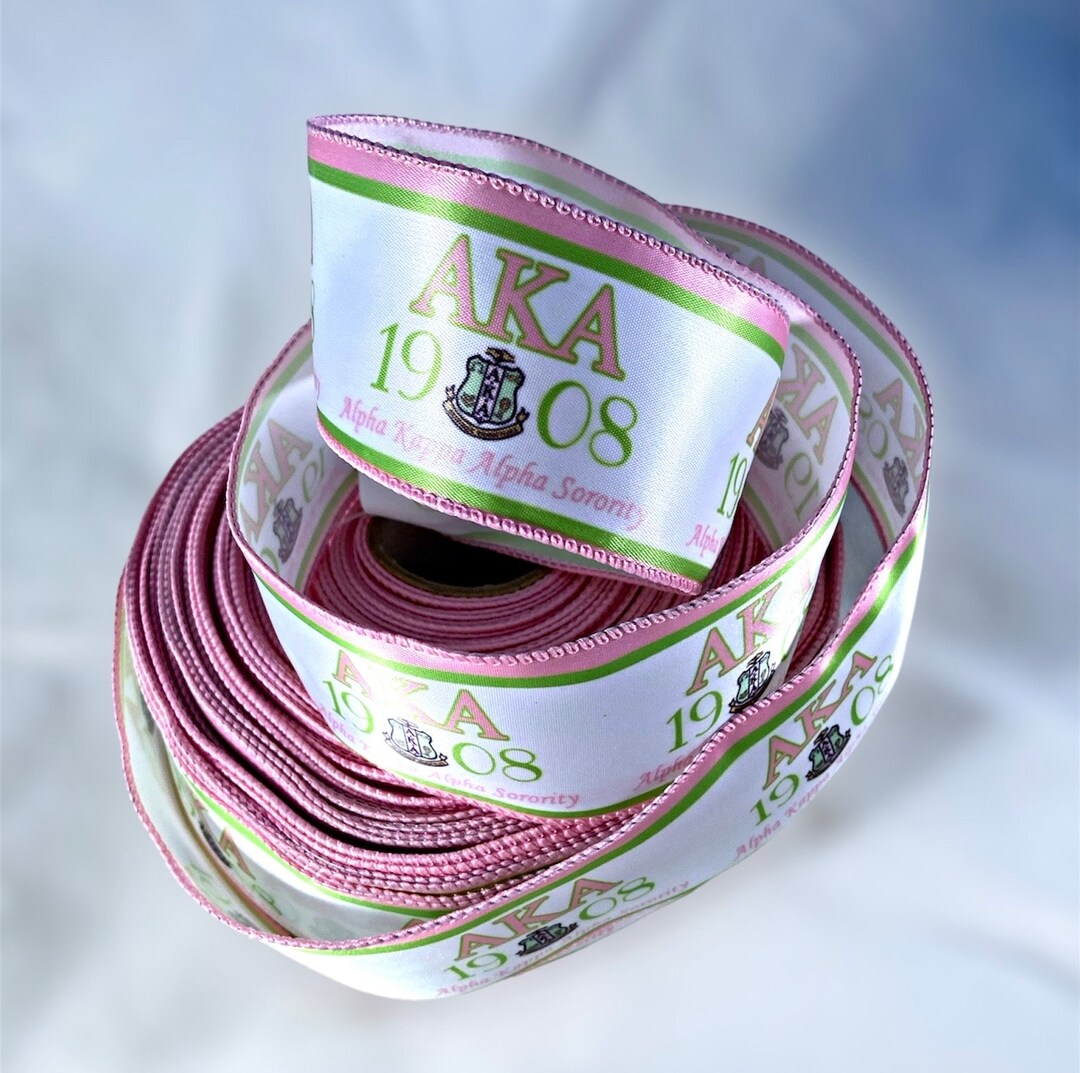 2" Wide Alpha Kappa Alpha AKA Sorority Inspired Wired Double Faced ...