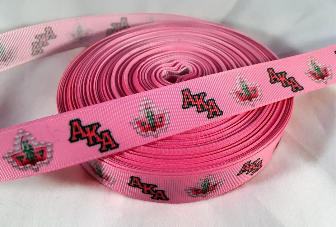 Pink Sorority Inspired Grosgrain Ribbon AKA Inspired Alpha Kappa Alpha ...