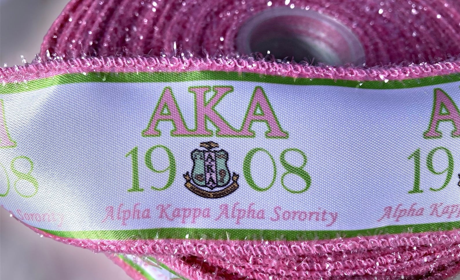 2" Wide Alpha Kappa Alpha AKA Sorority Inspired Wired Double Faced ...