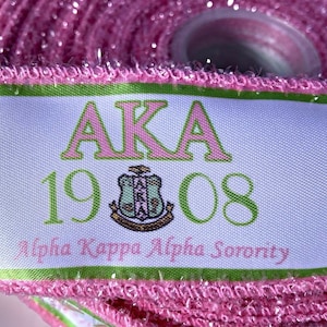 2" Wide Alpha Kappa Alpha AKA Sorority Inspired Wired Double Faced ...