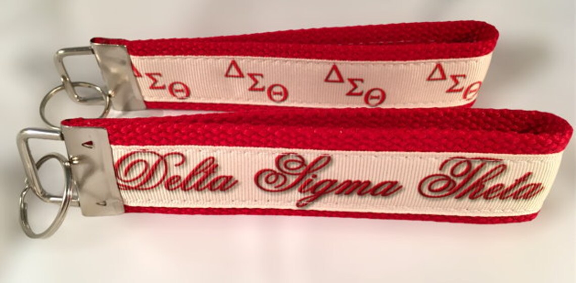 Handmade Delta Sigma Theta Sorority Ribbon Key Fob Keychain - Etsy