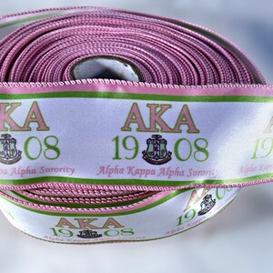 2" Wide Alpha Kappa Alpha AKA Sorority Inspired Wired Double Faced ...
