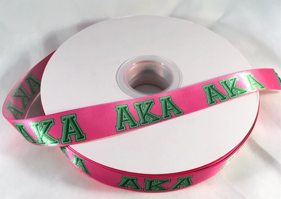 Pink/green Sorority Inspired Satin Ribbon High Quality Shiny Easy to ...