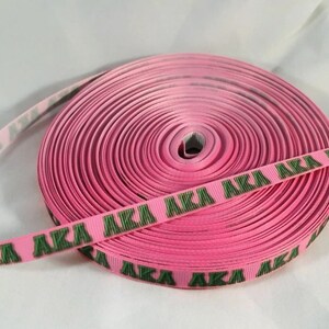 3/8 Alpha Kappa Alpha AKA Sorority Inspired Grosgrain Ribbon Greek Pink ...