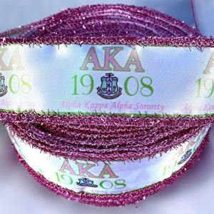2" Wide Alpha Kappa Alpha AKA Sorority Inspired Wired Double Faced ...