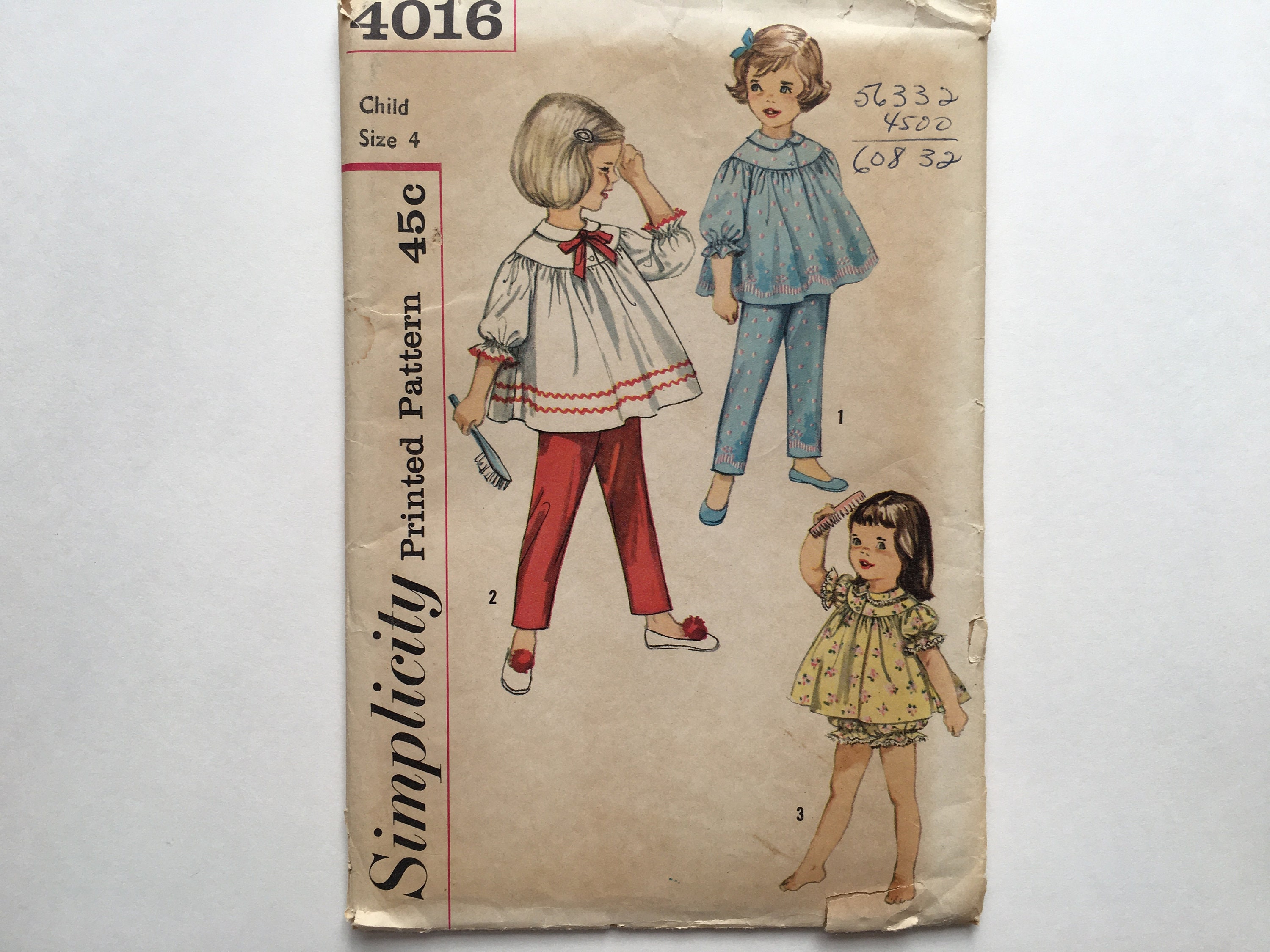 Kits & How To Sewing Vintage 60s Girls Sewing Pattern Child Size 4 ...