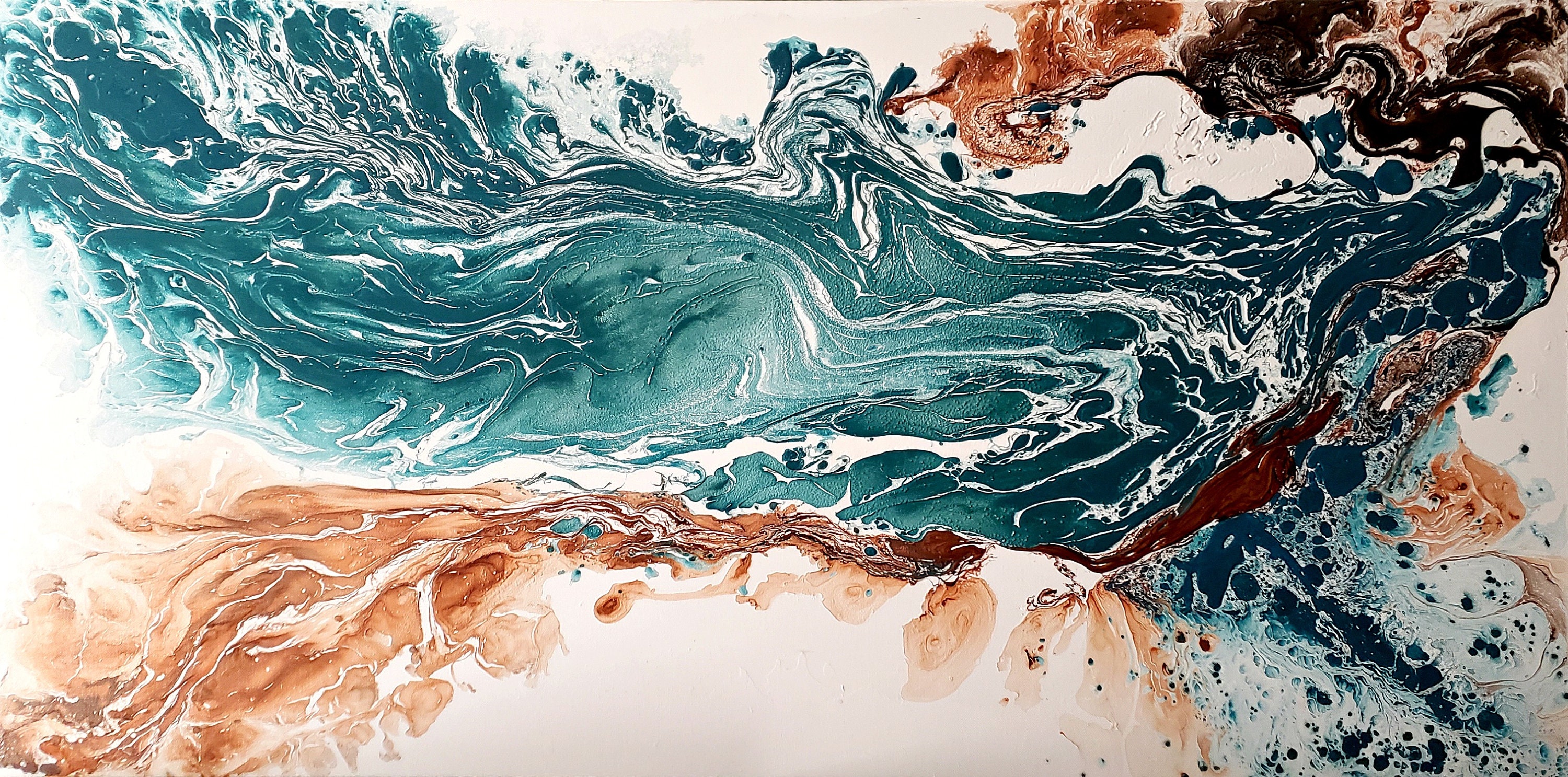 Coastal Wall Art 24 X 48 Extra Large Original Coastal Painting Beach 