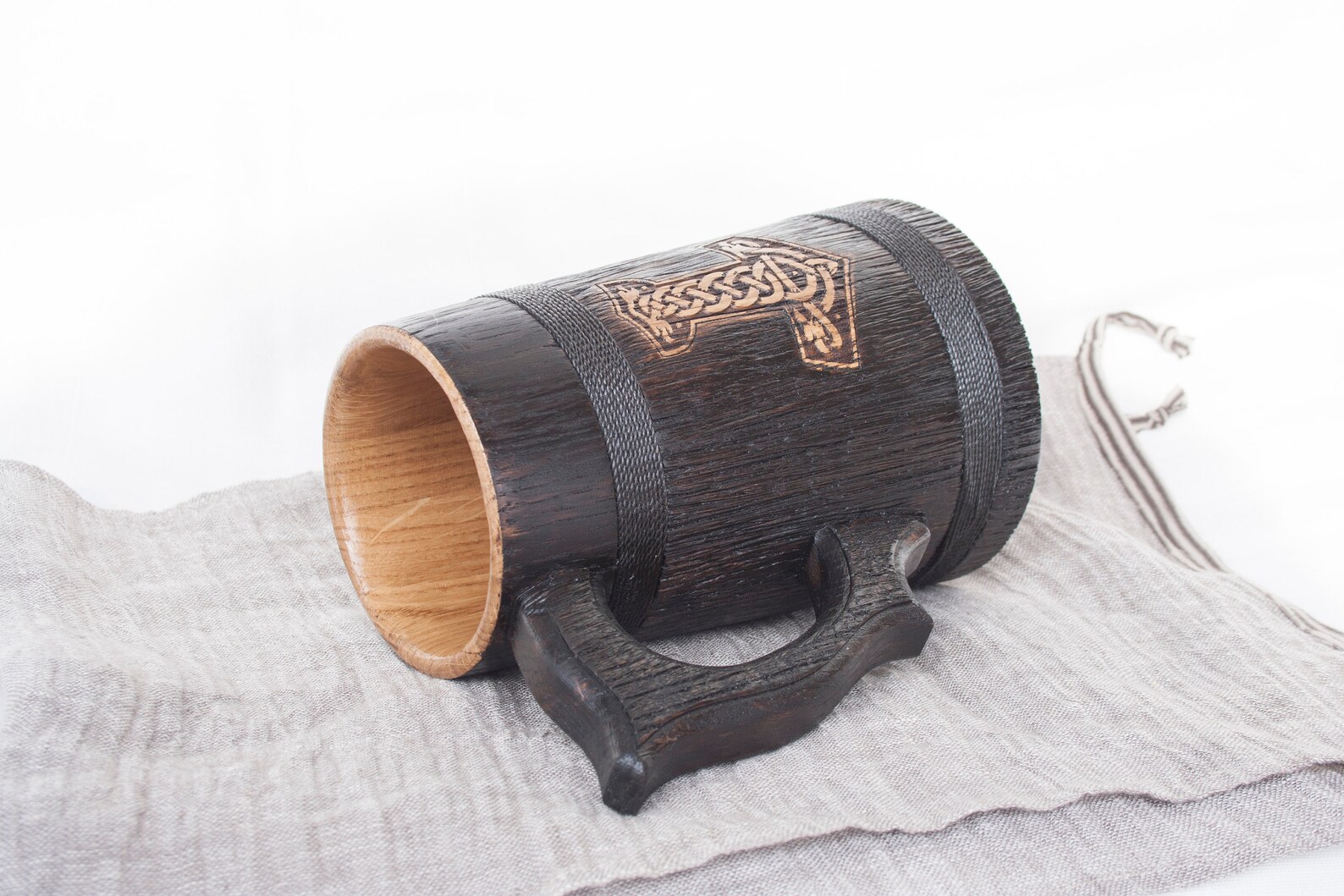 Thor Hammer Personalized Mug Mjolnir Viking Beer Mug Wooden - Etsy