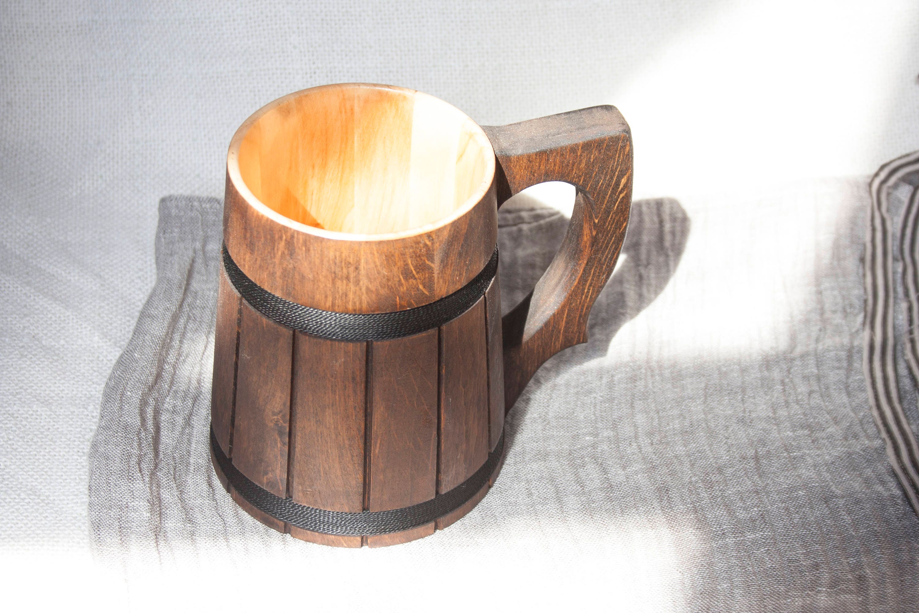 Wooden Beer Mug Tankard Wooden Tankard Wood Tankard Wooden | Etsy