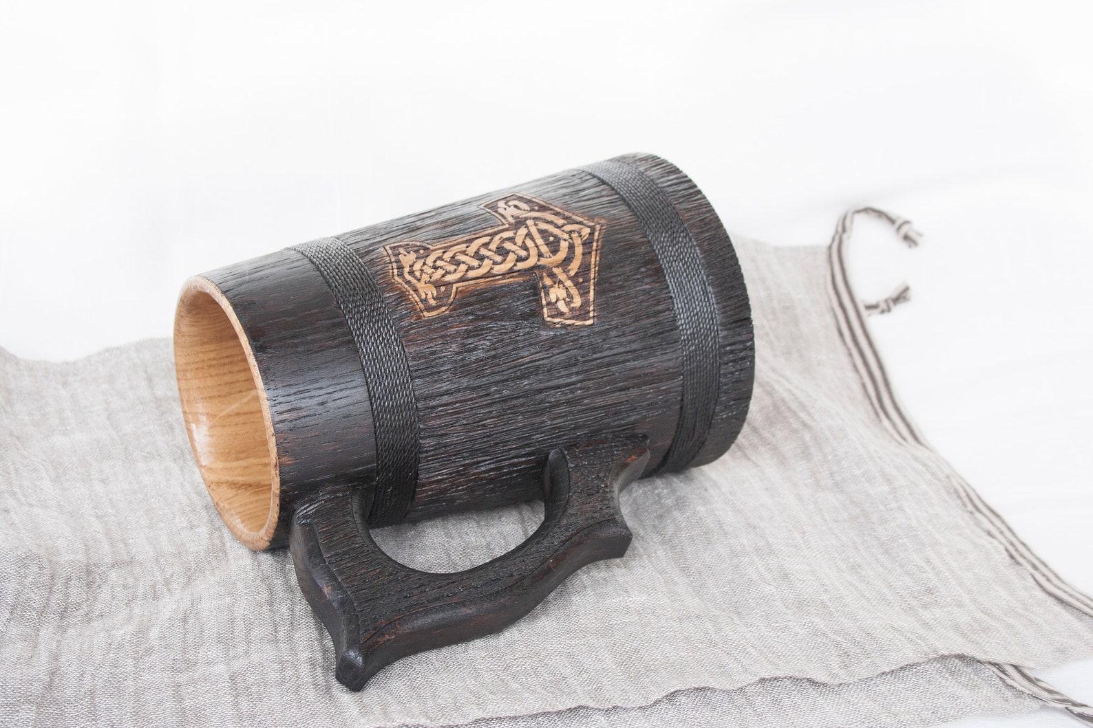 Thor Hammer Personalized Mug Mjolnir Viking Beer Mug Wooden - Etsy