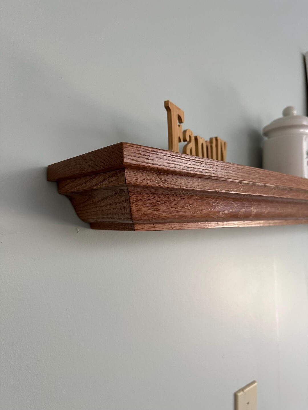 Red Oak Floating Crown Molding Shelves Oak Floating Shelf Mantle Shelf ...