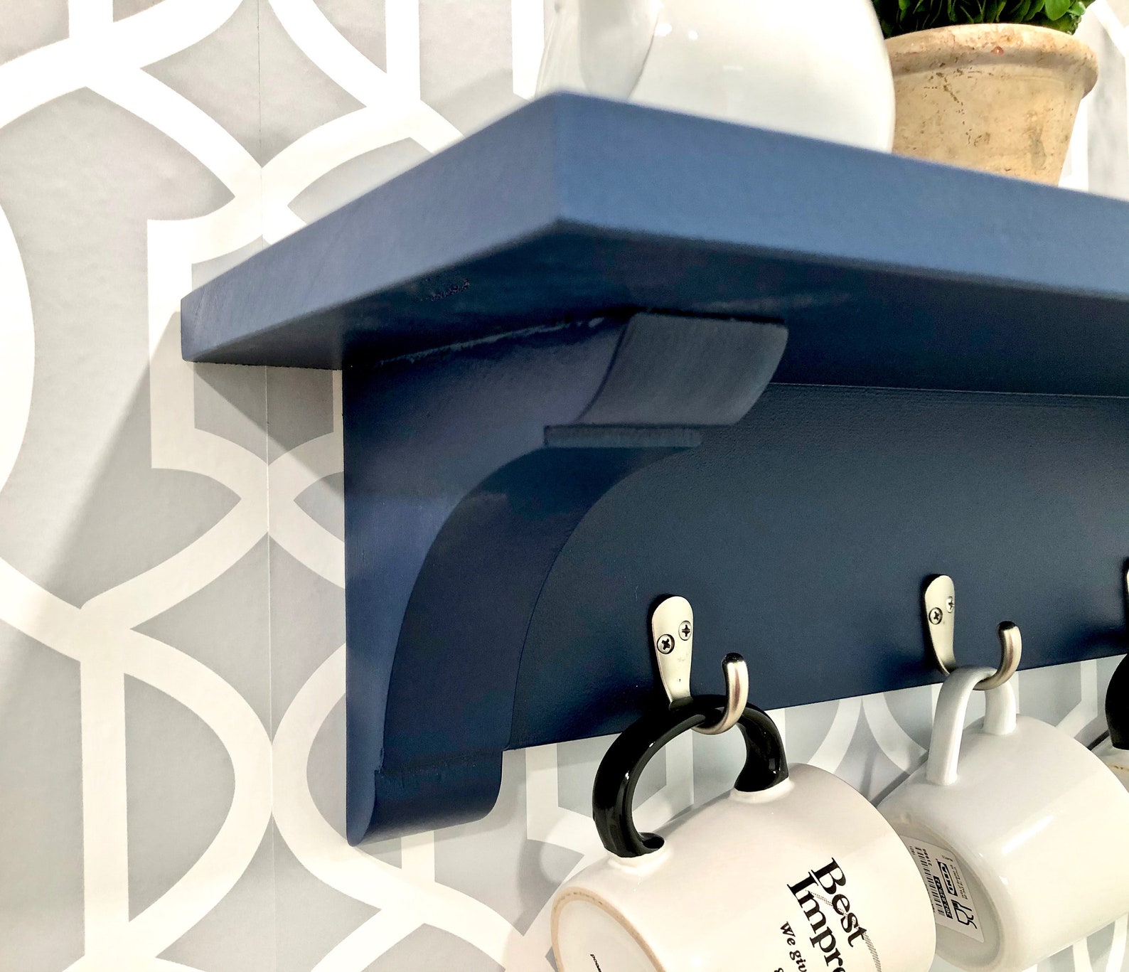 Farmhouse Kitchen Shelf Shelf With Small Metal Hooks | Etsy