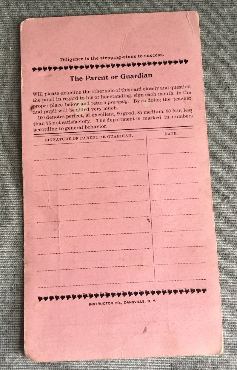 1902 Lottie Ross Report Card Livingston Co NY Harriet Conklin - Etsy