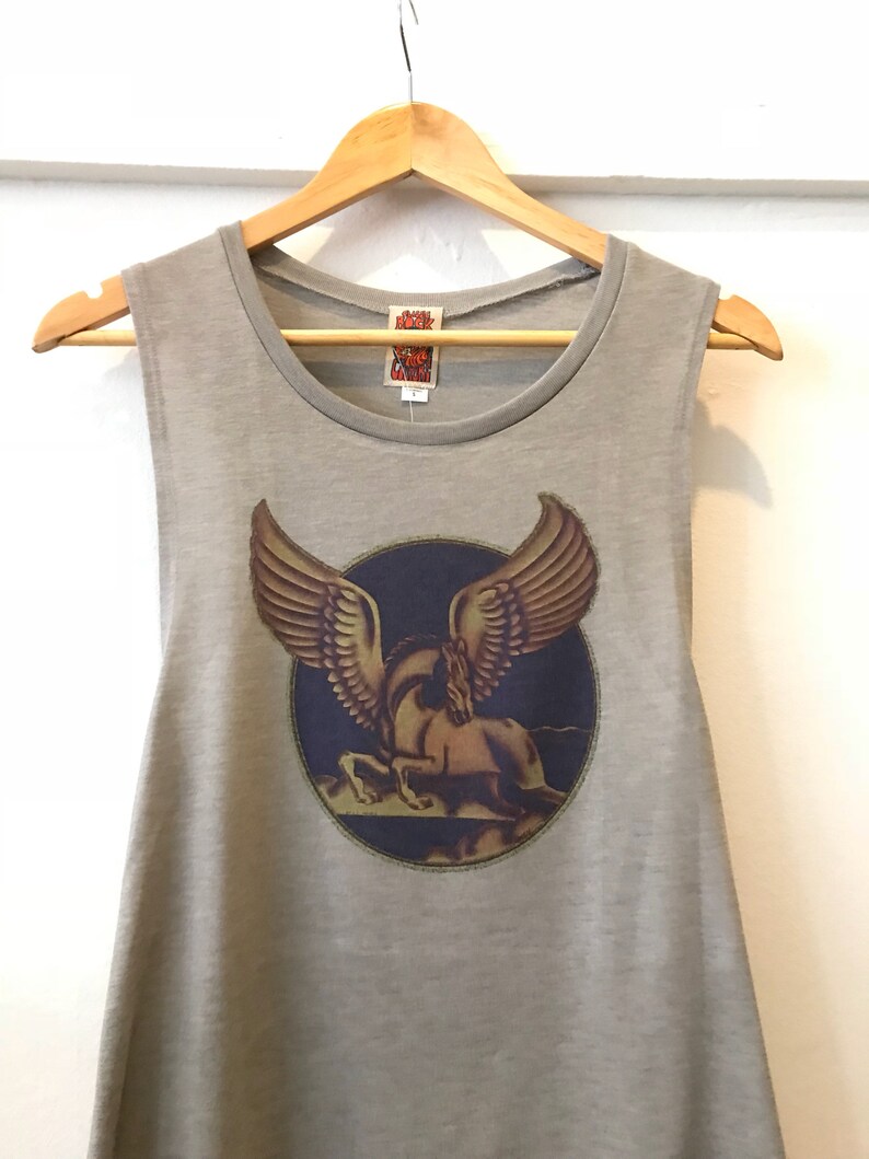 70s Pegasus Muscle Tank Womens Heather Grey Flowy Tank Top | Etsy
