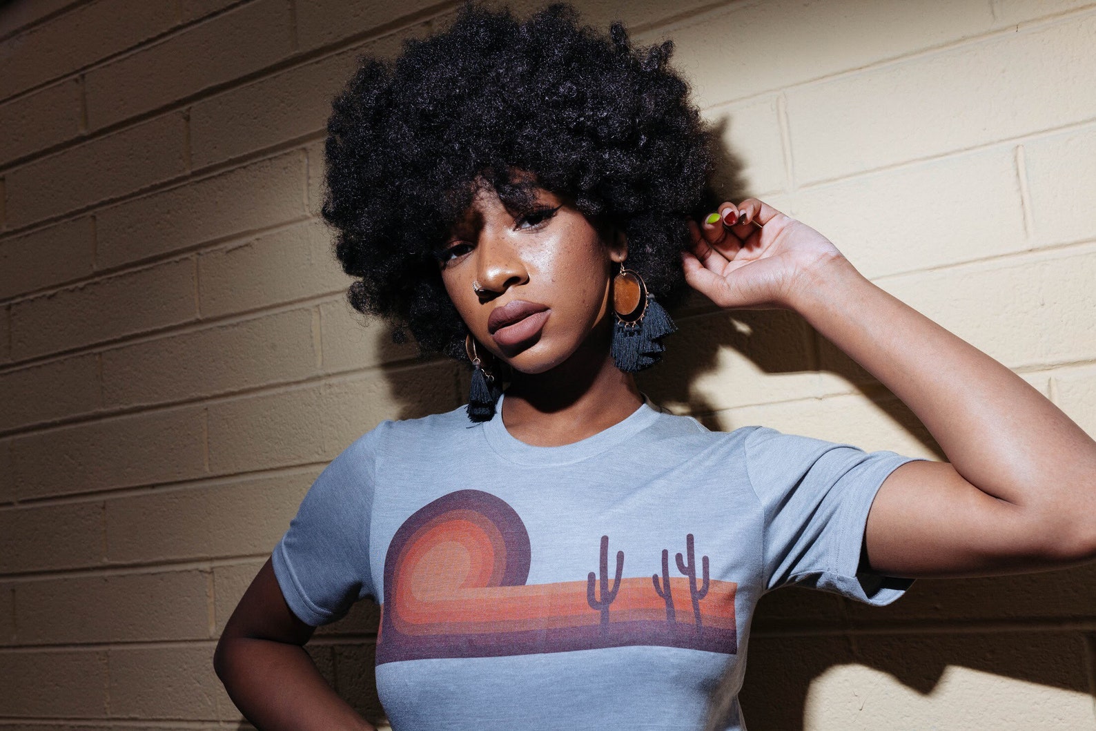 70s Desert Horizons Grey Tee | Soft 1970s Style Desert 50/50 Vintage ...