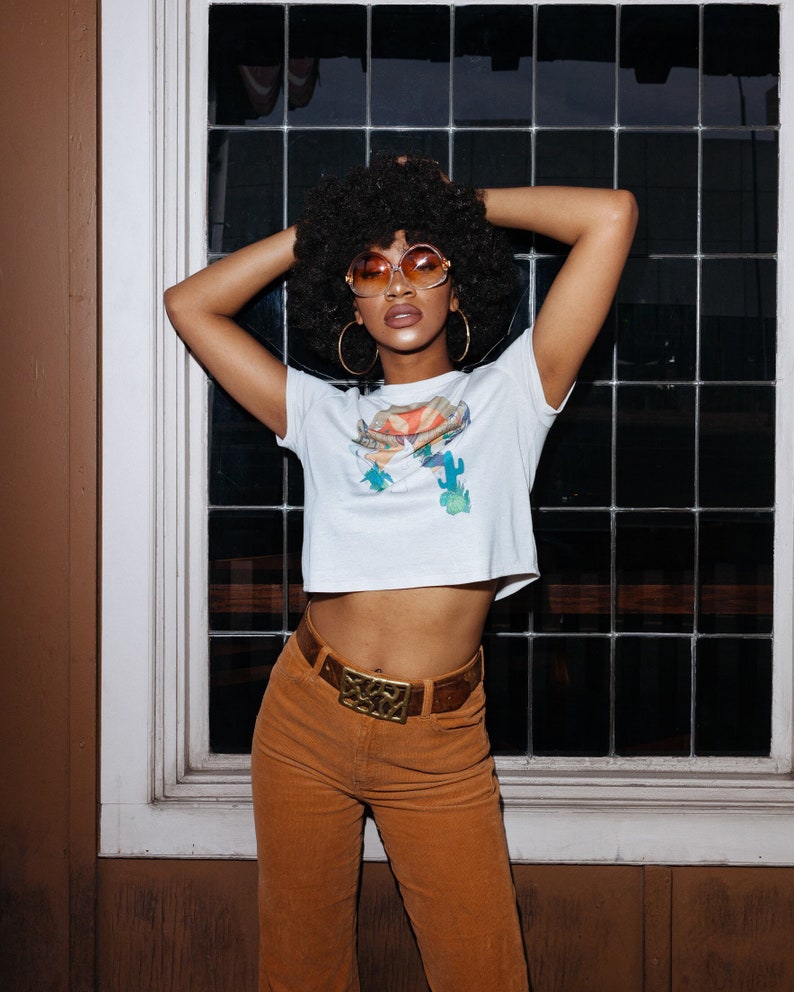 Womens Open Road Flowy Crop Top Soft Thin 50/50 Psychedelic - Etsy UK