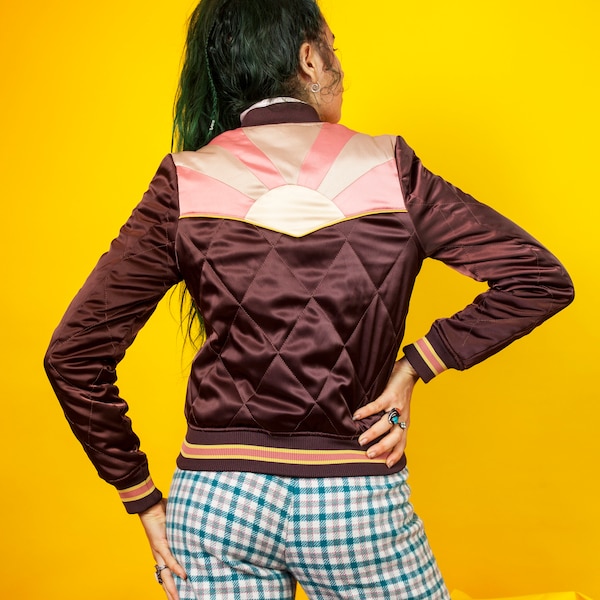 Sunburst Satin Bomber Jacket - Etsy