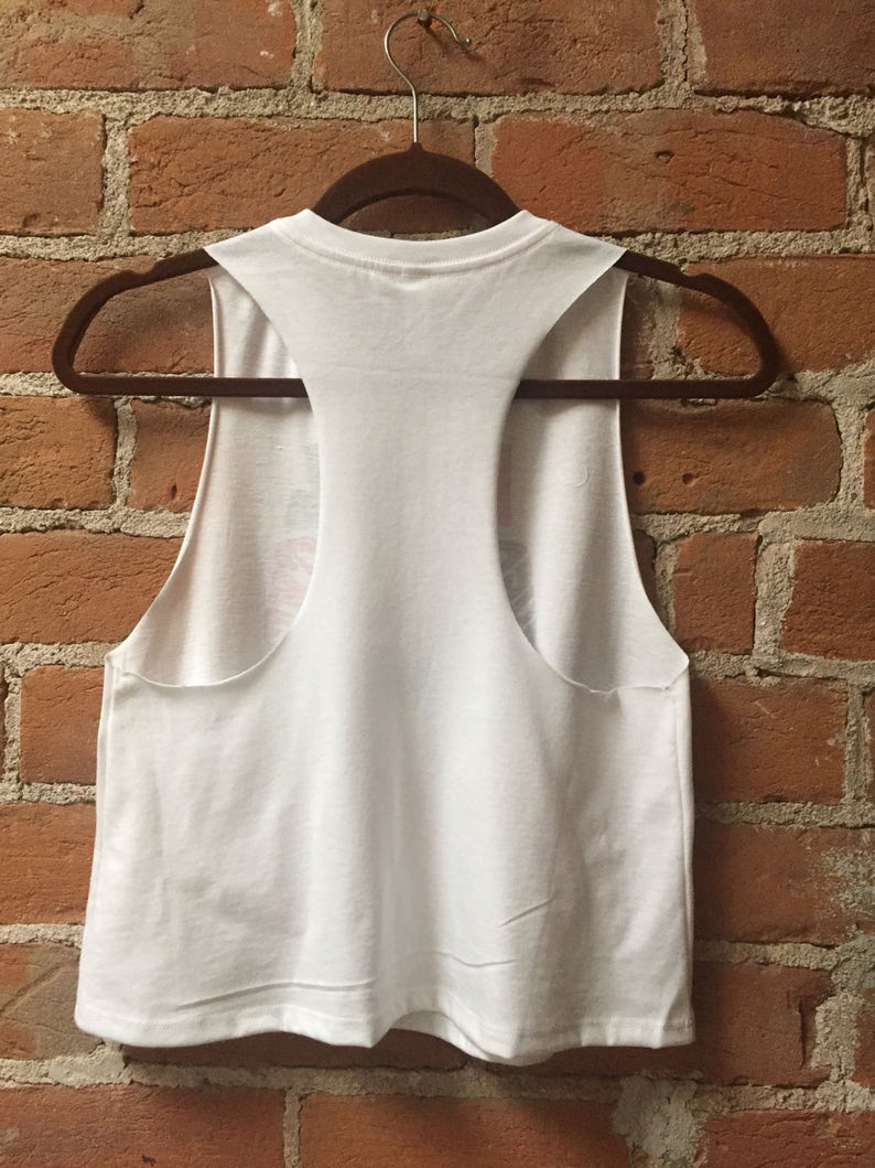 Good Times Cropped Racerback Tank White Tank Top Loose Flowy - Etsy