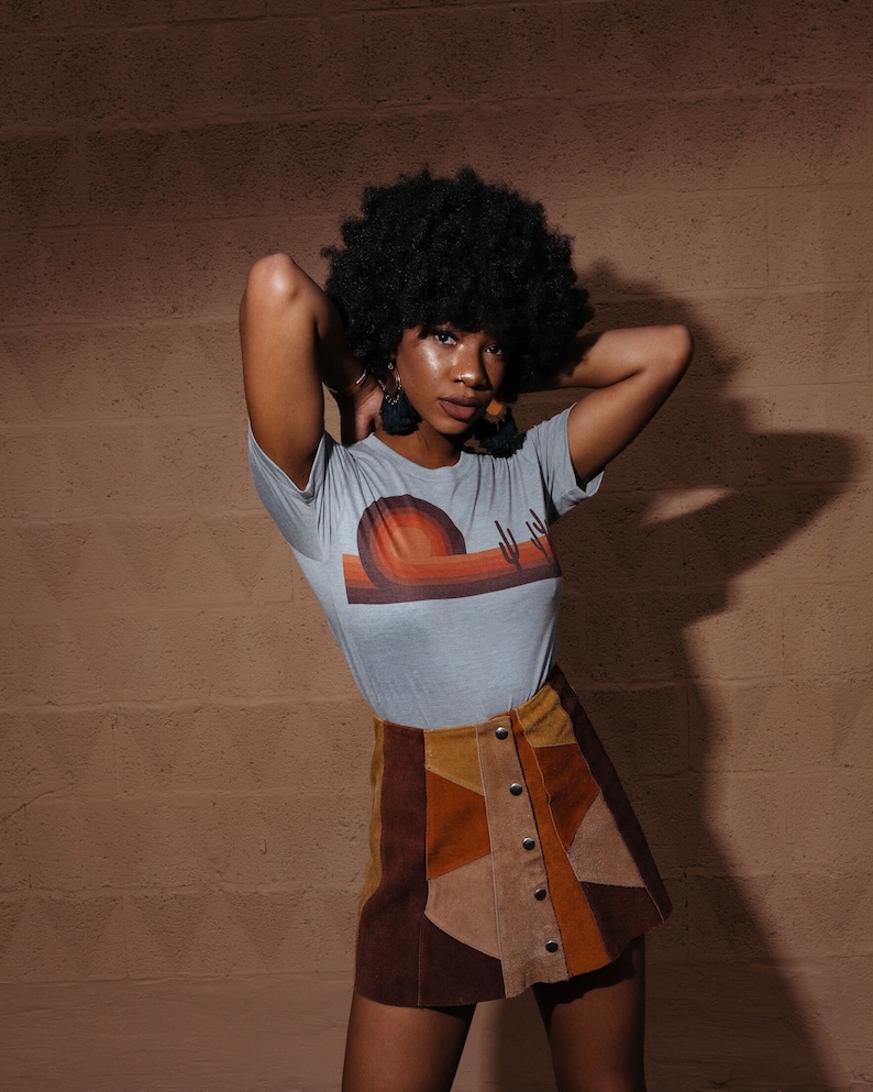 70s Desert Horizons Grey Tee | Soft 1970s Style Desert 50/50 Vintage ...