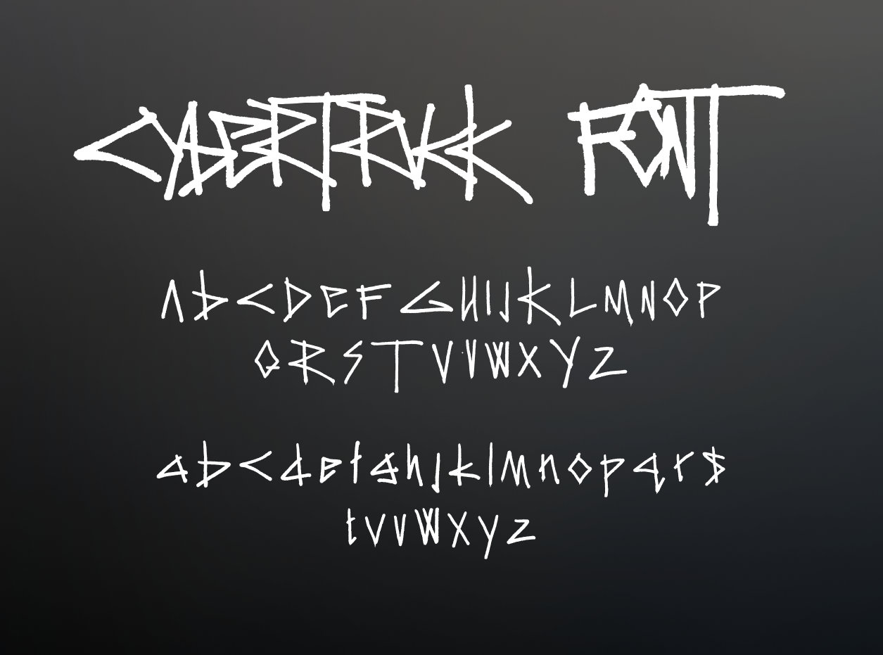 Cybertruck Spraypaint Font | Cyberpunk Style | OTF, TTF, SVG Formats - Etsy