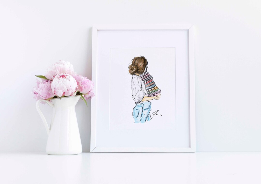 The Bookworm (print) (fashion Illustration - Back to School - Fall ...
