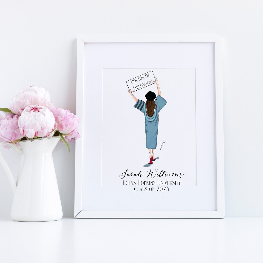 The Doctorate Grad Art Print custom Graduation Gift Custom Graduation ...