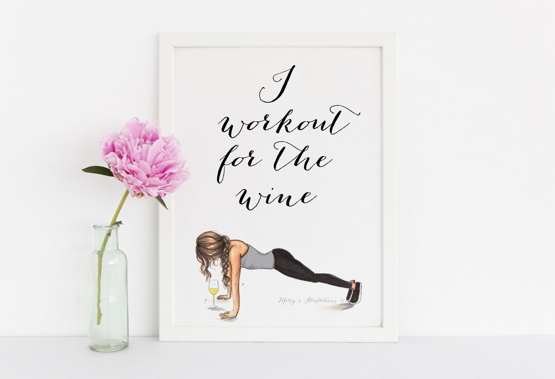 Workout for the Wine (fashion Illustration Print)(fashion Illustration ...
