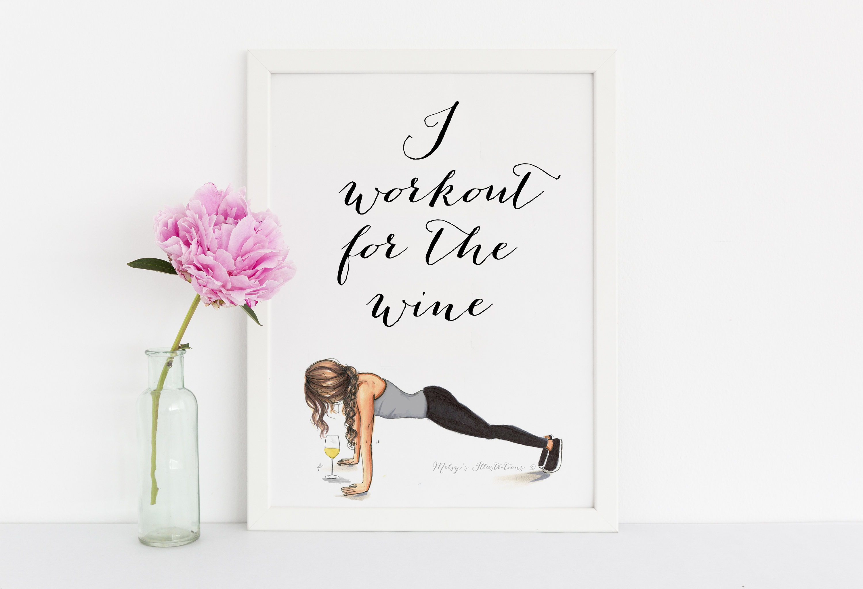 Workout for the Wine (fashion Illustration Print)(fashion Illustration ...