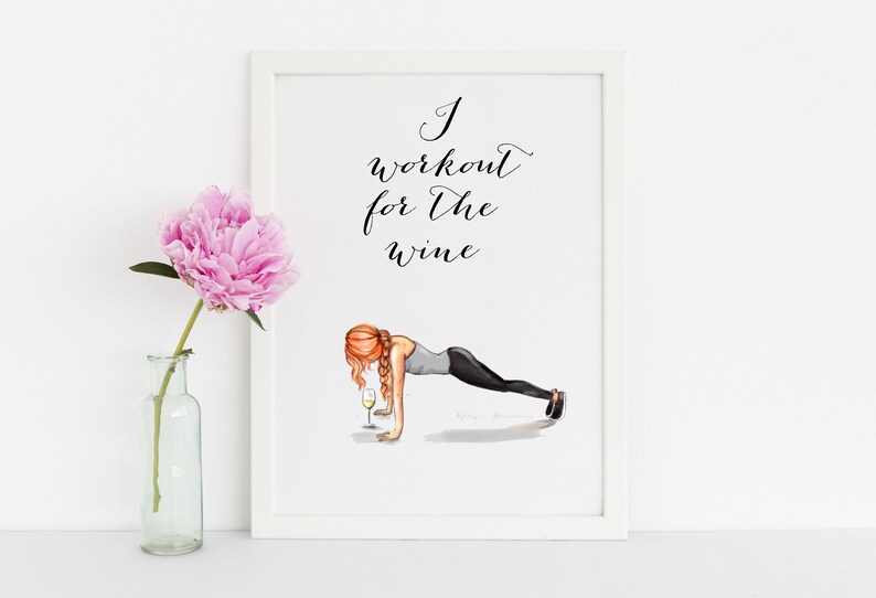 Workout for the Wine (fashion Illustration Print)(fashion Illustration ...