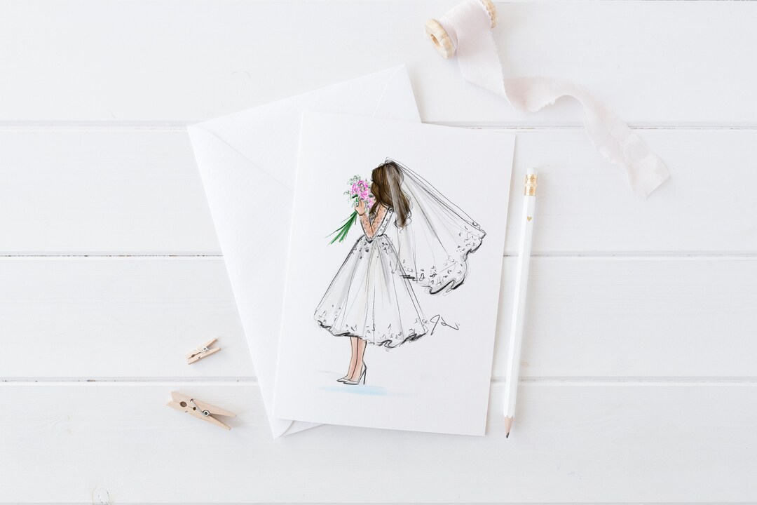 I Do Card (fashion Illustration Art - Engagement - Gifts for Brides ...