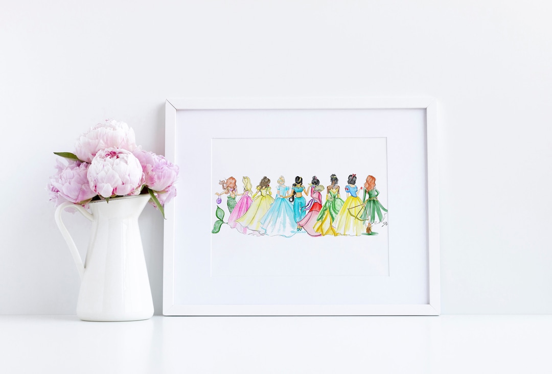 Art Print:the Princesses (fashion Illustration Print - Home Decor ...