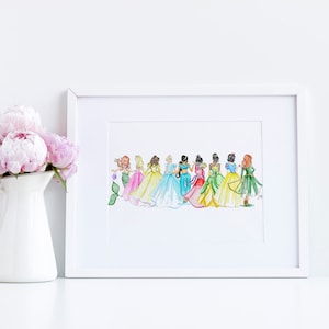 Art Print:the Princesses (fashion Illustration Print - Home Decor ...