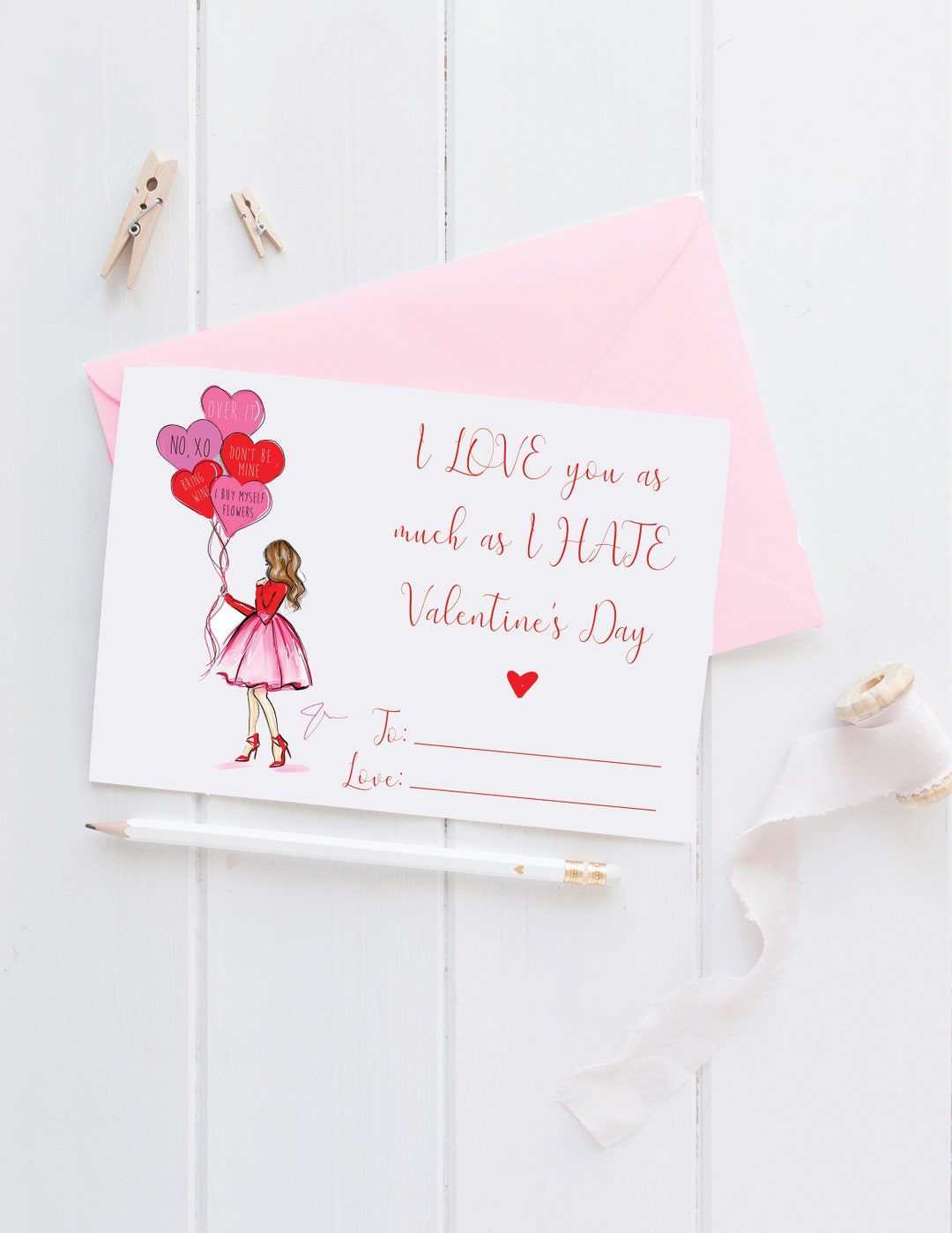 PRINTABLE I Hate Valentine's Melsytine (digital Download - Valentine's ...