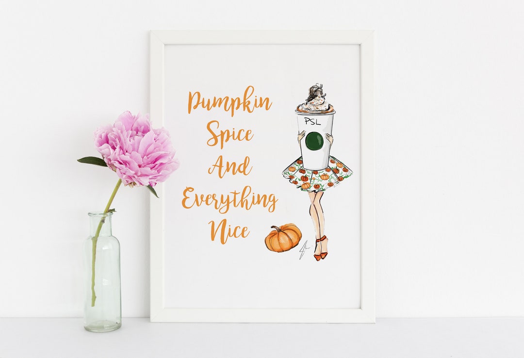 The PSL Girl (fashion Illustration - Home Decor - Wall Decor - Fall ...
