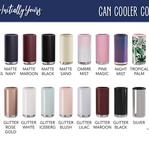Monogrammed Slim Can Cooler Personalized Gift Monogram Initials Skinny ...