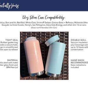 Monogrammed Slim Can Cooler Personalized Gift Monogram Initials Skinny ...