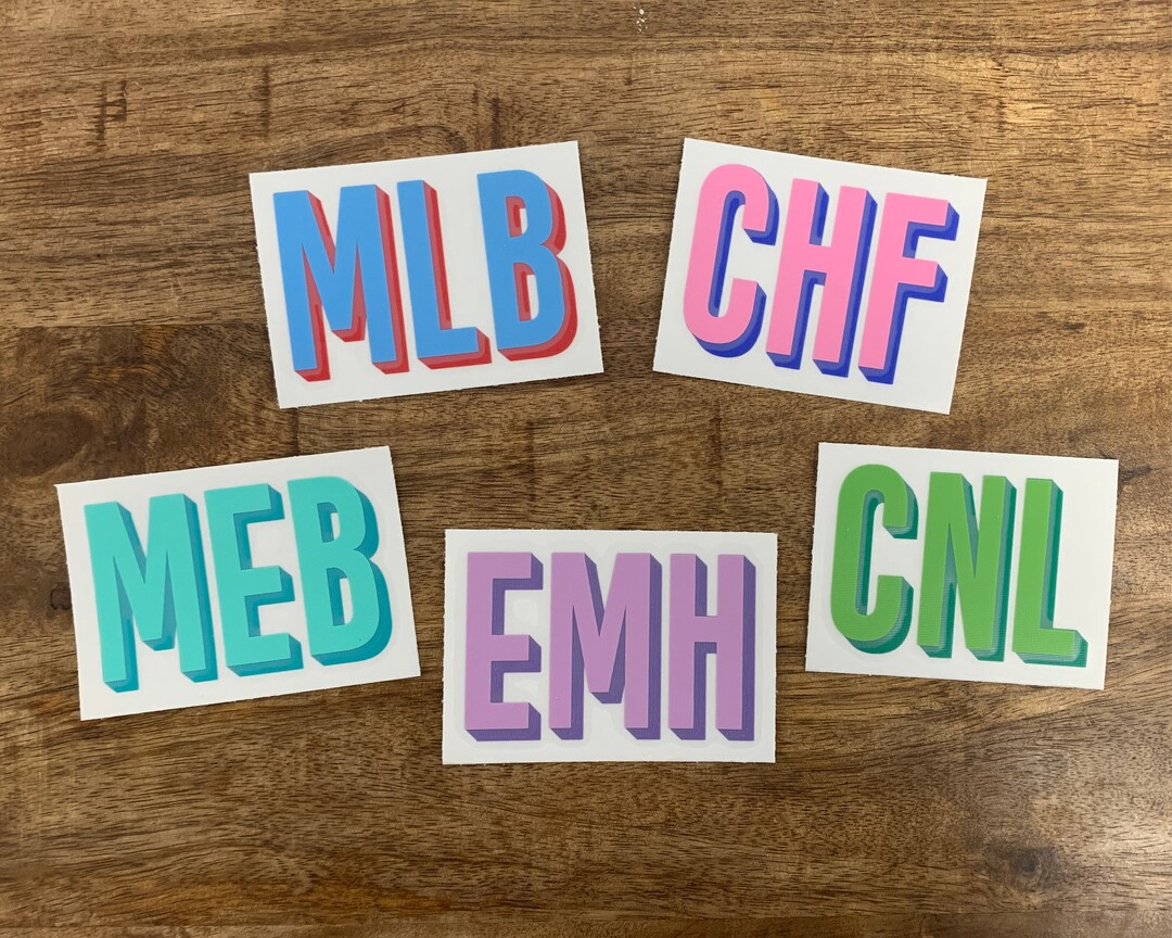 Personalized Shadow Initials Vinyl Decal DIY Custom Vinyl Stickers ...