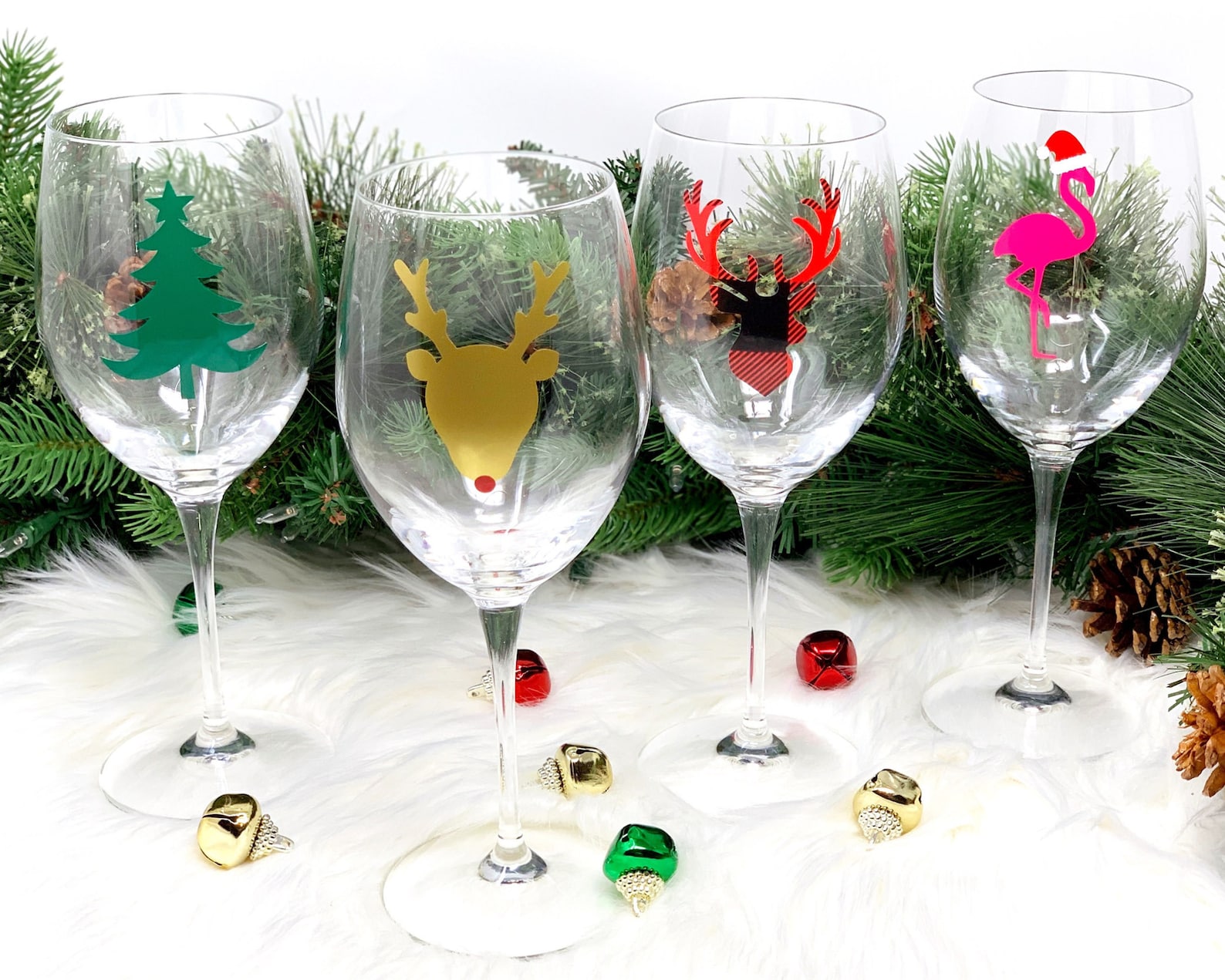 Christmas Wine Glasses Holiday Wine Glass With Stem Wine Lover - Etsy