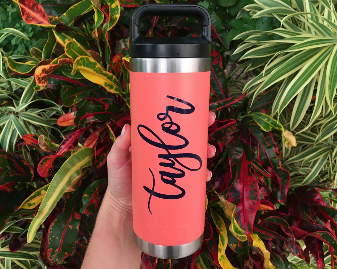 Personalized Vinyl Decal for Water Bottle Monogrammed Stainless Bottle ...
