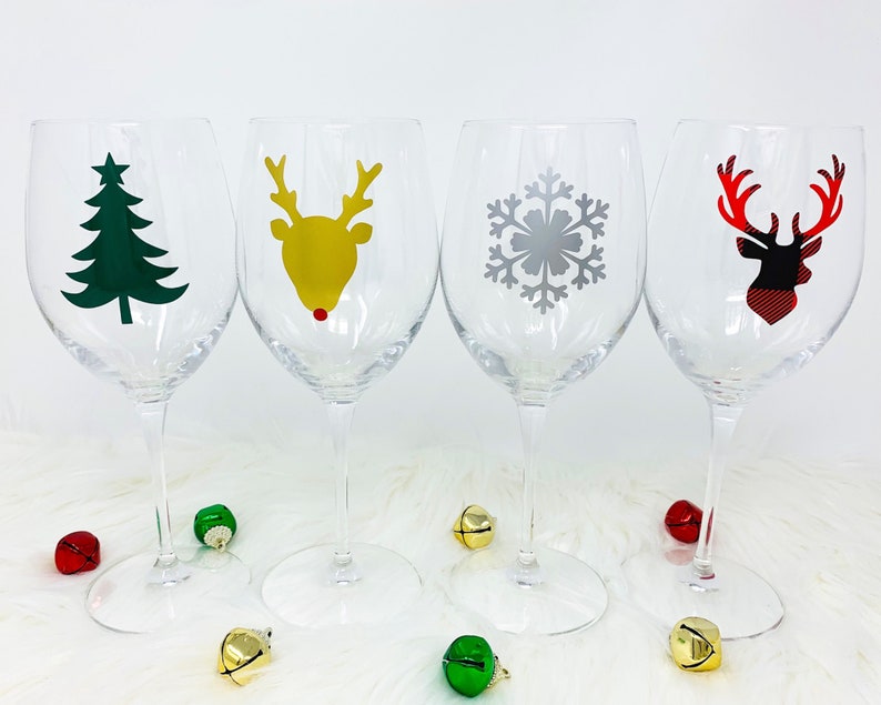 Christmas Wine Glasses Holiday Wine Glass With Stem Wine Lover - Etsy